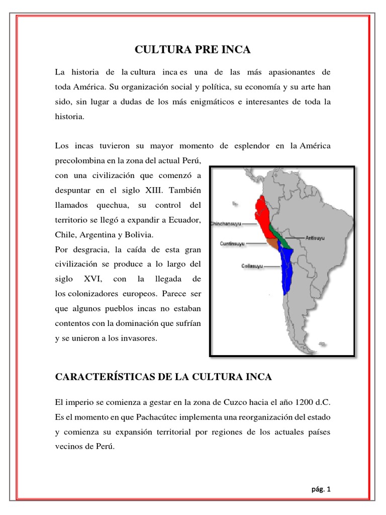 Cultura Pre Inca | PDF | Imperio Inca | Cultura (general)