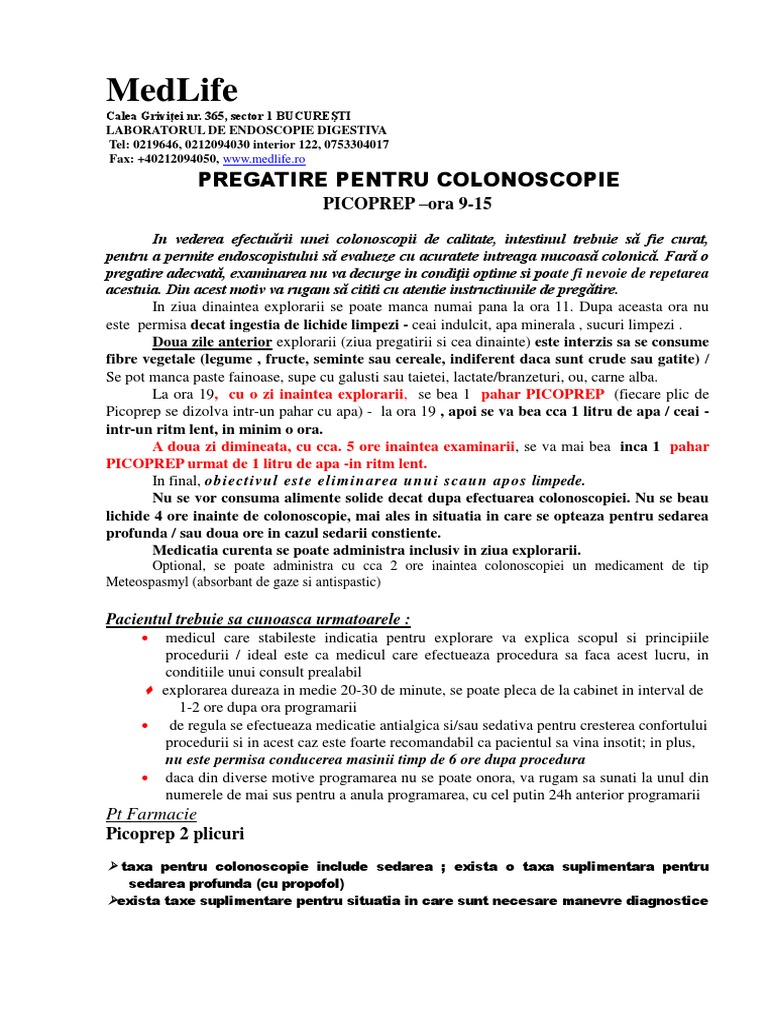 Pregatire Colonoscopie 11 15 PICOPREP 3pl | PDF