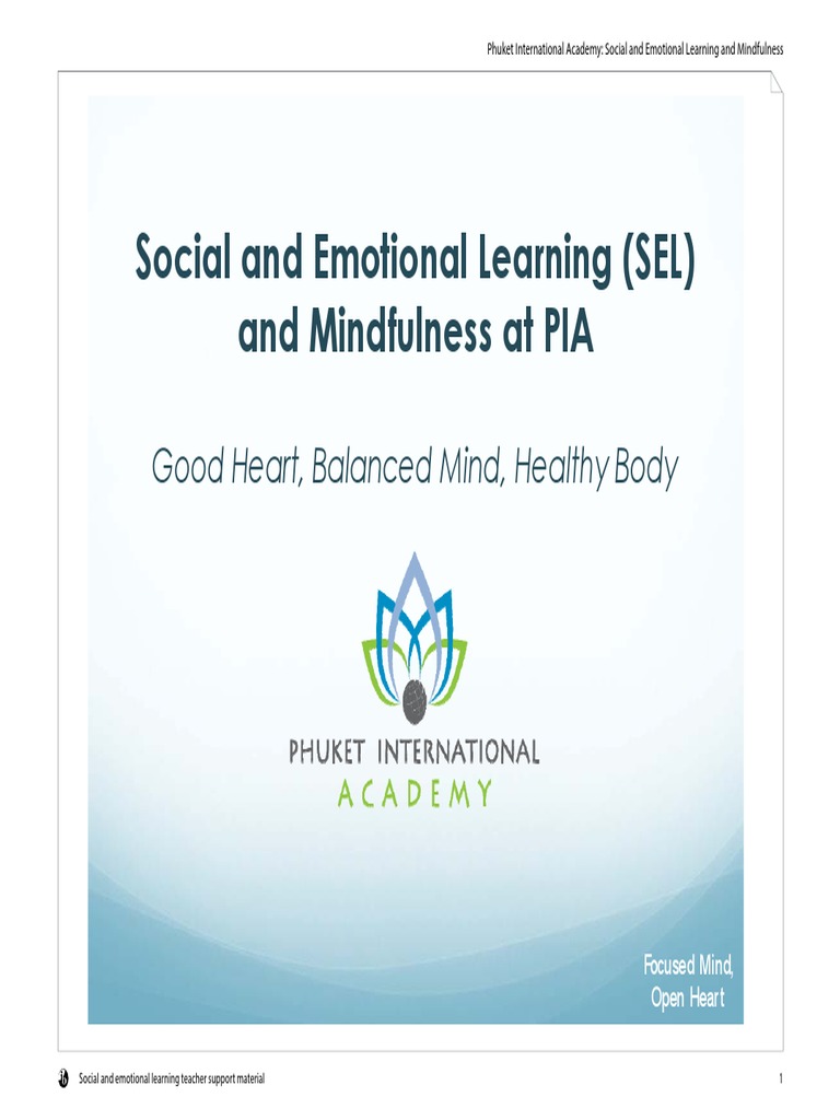 Social and Emotional Learning (SEL) and Mindfulness at PIA: Good Heart ...