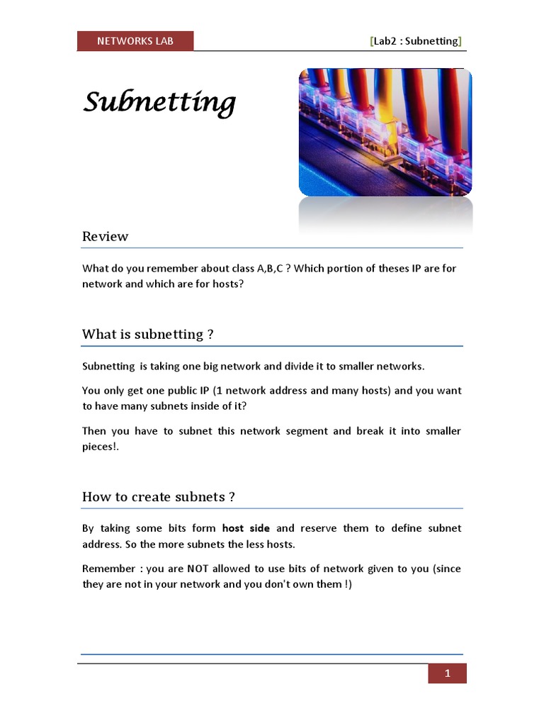 Lab2 Updated | PDF | Ip Address | Internet Protocols