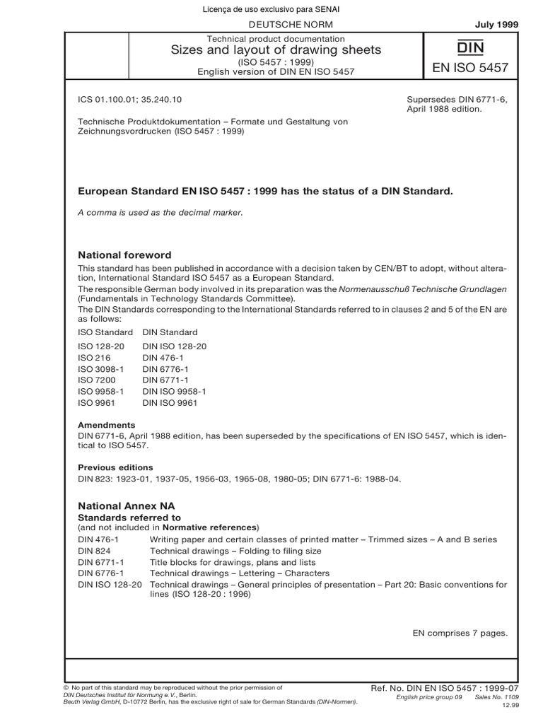 Din en Iso 5457 | PDF