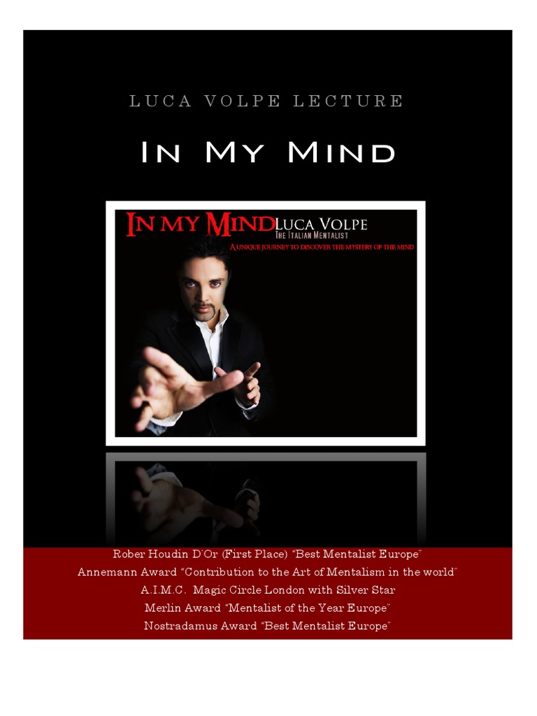 Luca Volpe's Award-Winning Mentalism Lecture | PDF | Magic (Illusion ...
