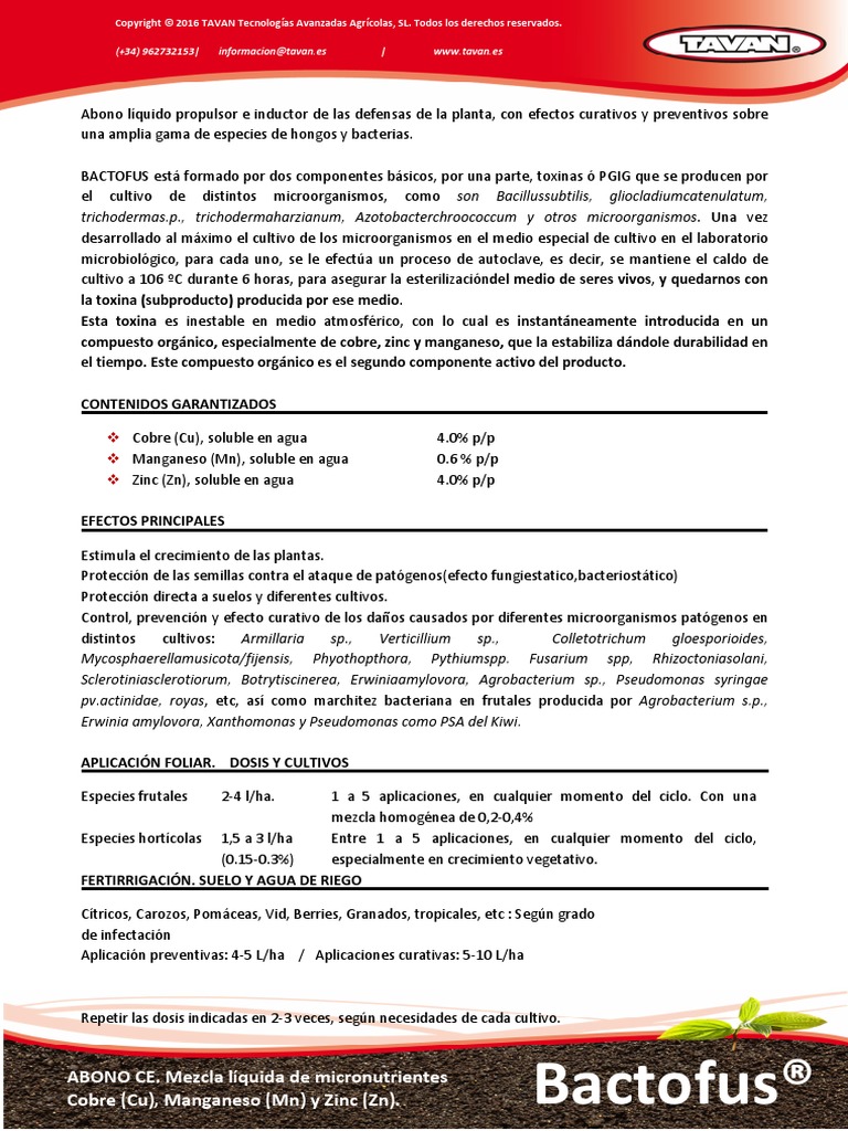 FT Bactofus | PDF | Cobre | Microorganismo