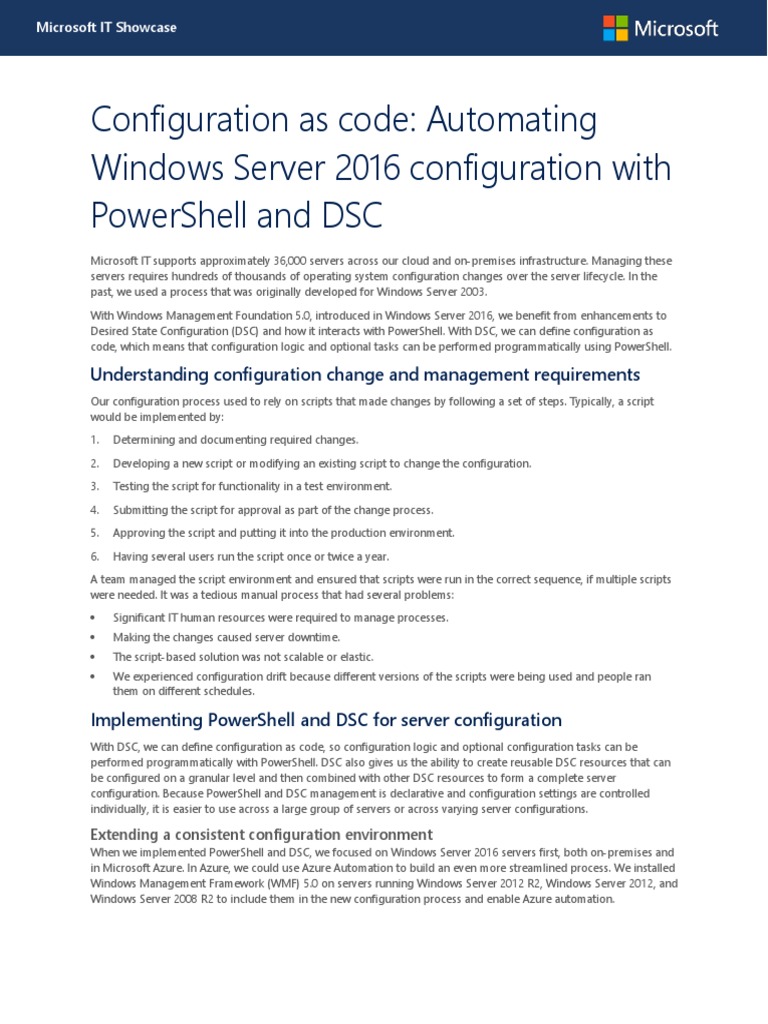 4114 Configuration As Code Automating Windows Server 2016 | PDF