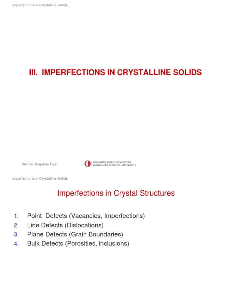 Iii. Imperfections in Crystalline Solids | PDF | Zirconium Dioxide ...