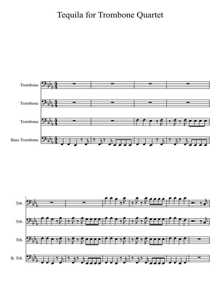 Tequila For Trombone Quartet PDF | PDF