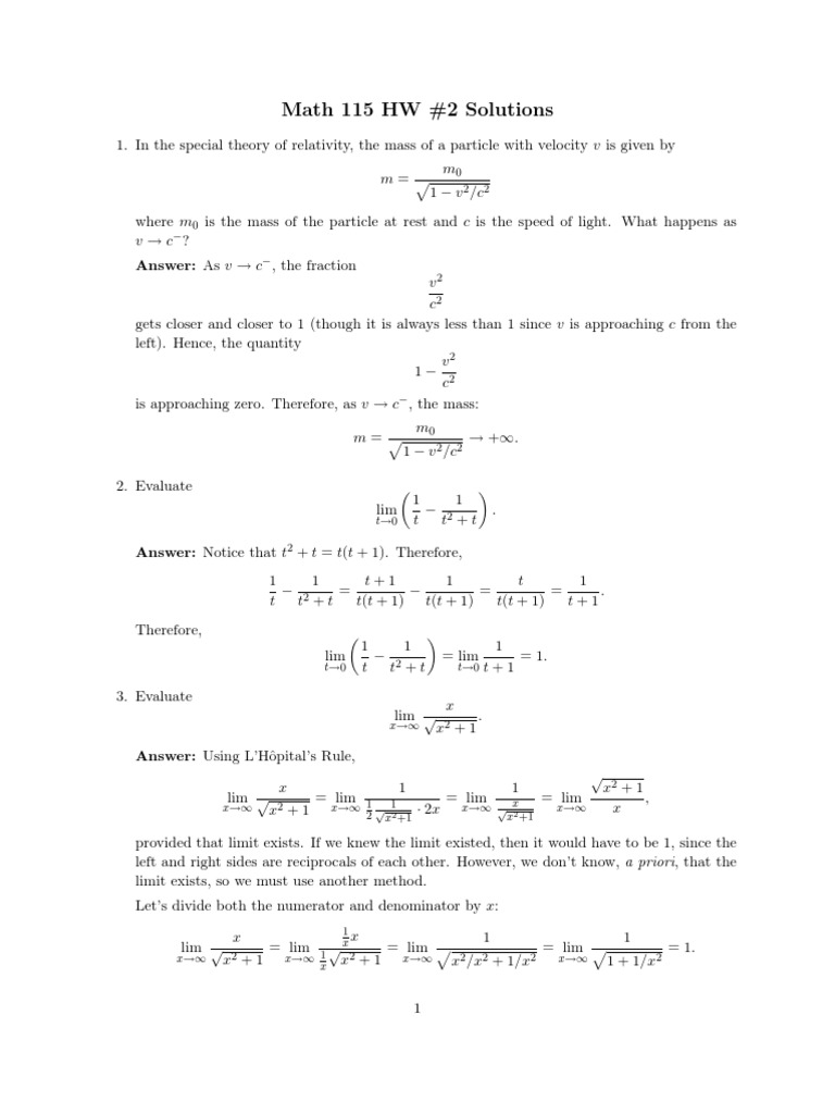 HW 2 Solutions | PDF | Sequence | Monotonic Function