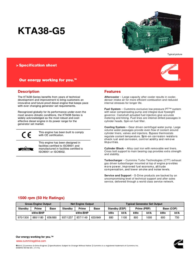 Kta38-G5 Hci634j | PDF | Turbocharger | Engines