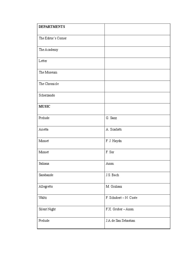 Music Department Highlights and Pieces | PDF