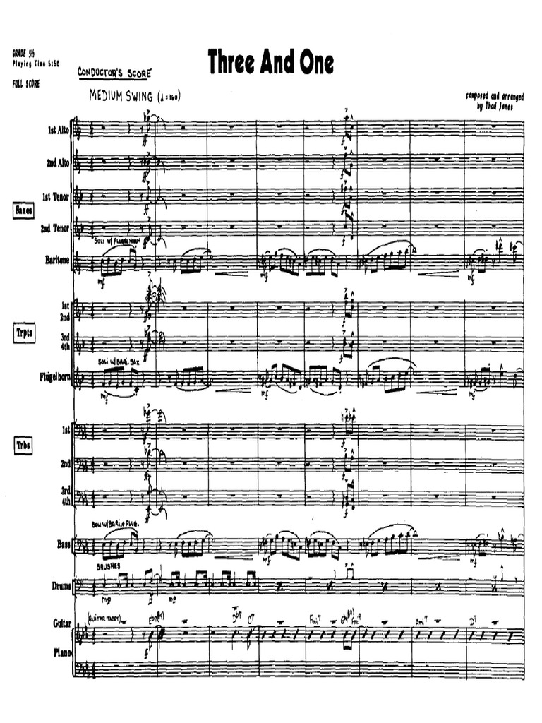 Three and One (Thad Jones) PDF | PDF