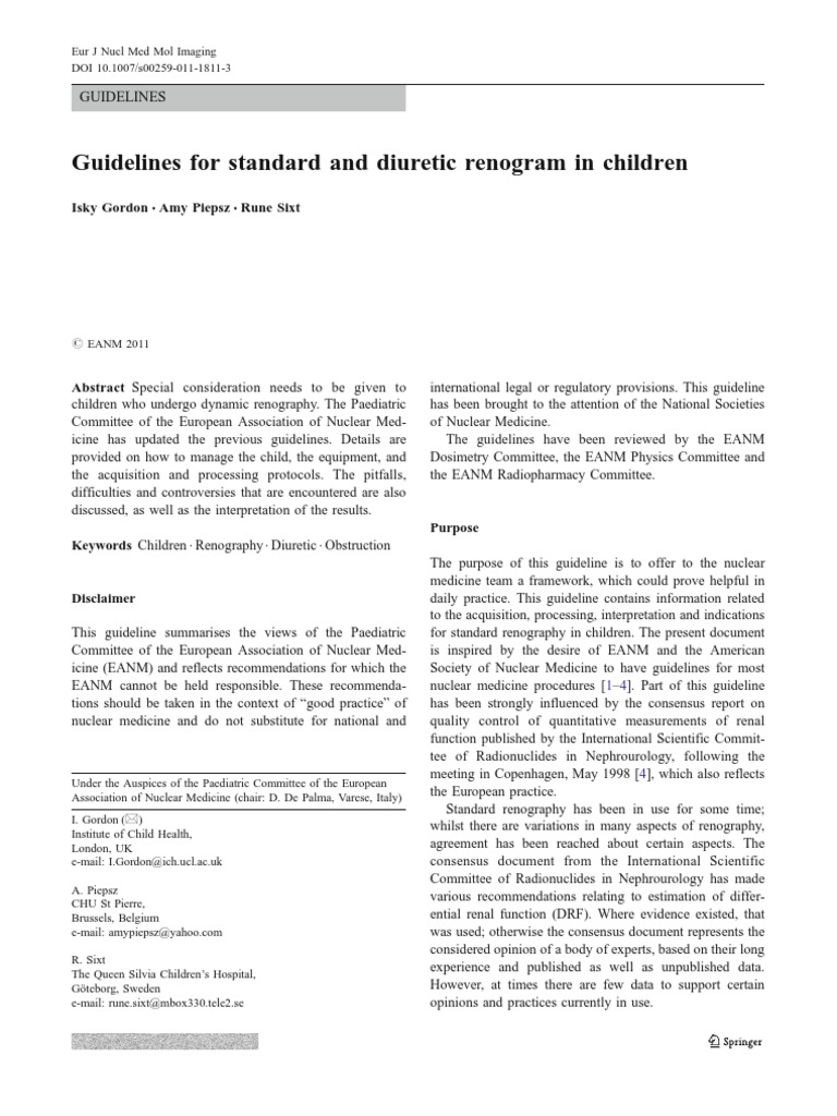 GL Paed Renogram 2011 | PDF | Kidney | Renal Function