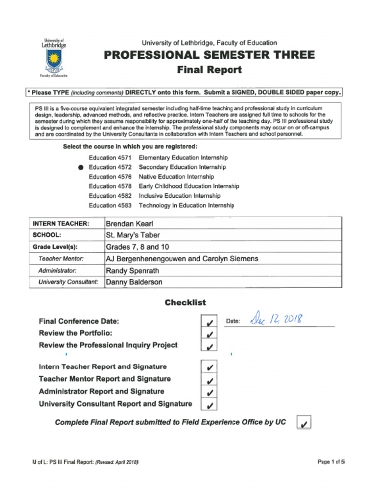 ps3 Final Report | PDF | Physical Education | Teachers