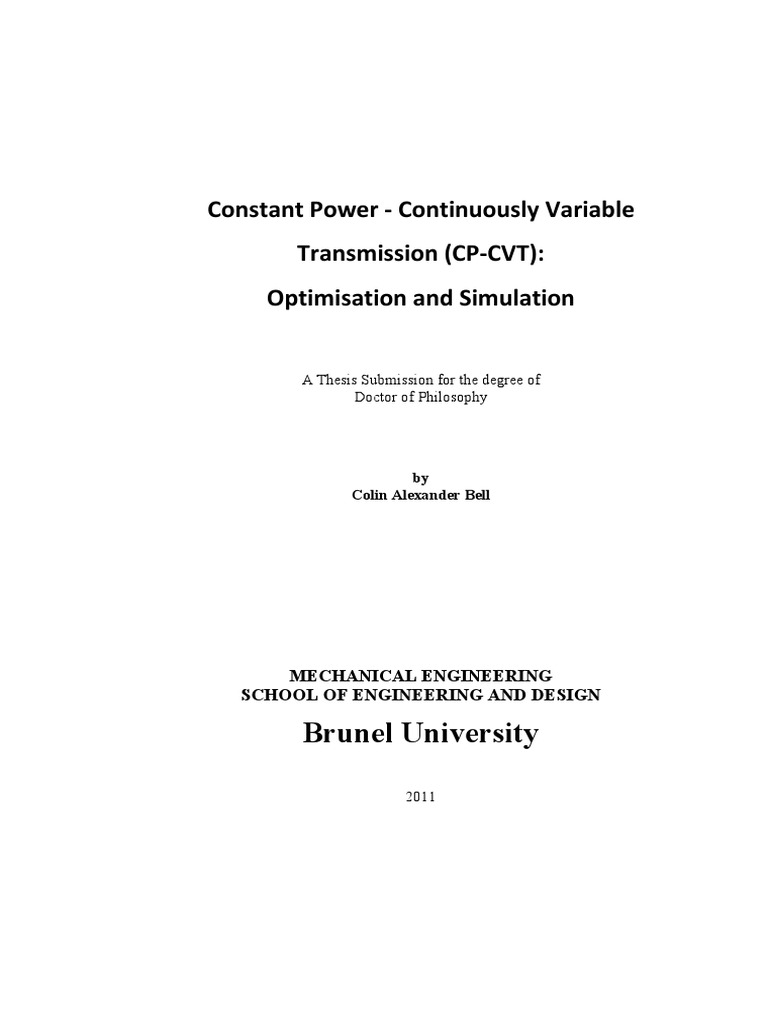 Constant Power - Continuously Variable Transmission (CP-CVT ...