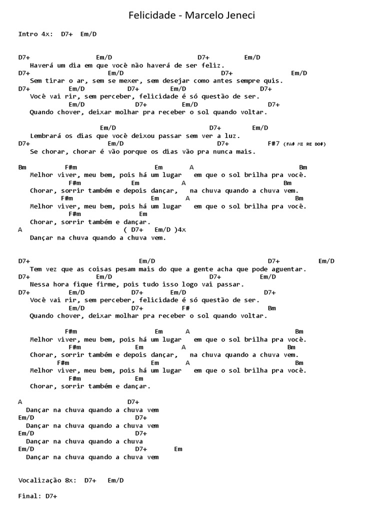Felicidade - Cifra | PDF