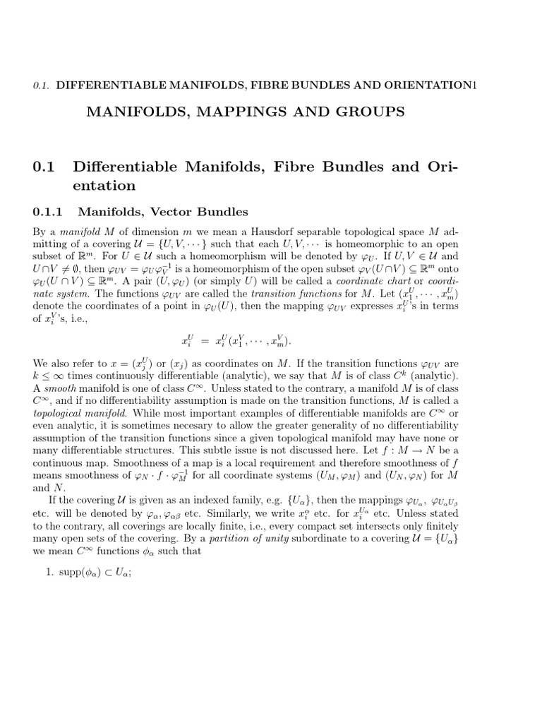 Differentiable Manifolds | PDF | Differentiable Manifold | Vector Space