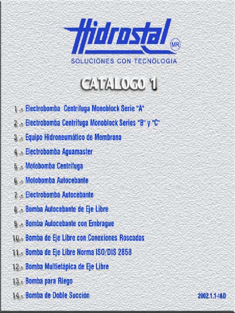 Catalogo Hidrostal Linea 1 PDF | PDF