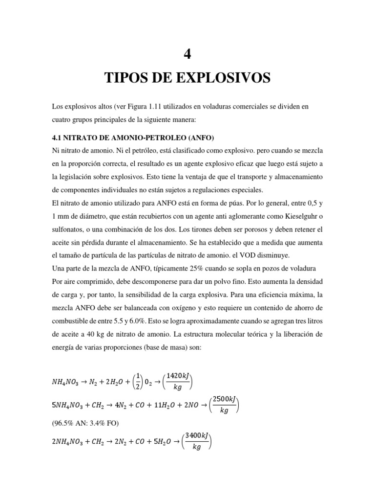 Tipos de Explosivos | Descargar gratis PDF | Aluminio | Emulsión