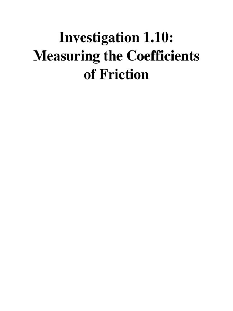 Lab Report On Friction | PDF | Friction | Physics