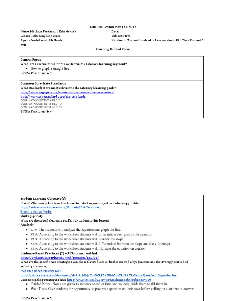 Real Lesson Plan 1 | PDF | Educational Assessment | Rubric (Academic)