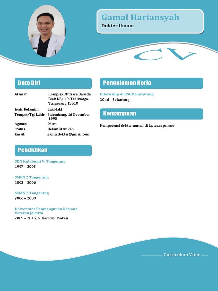 Contoh Curriculum Vitae Dokter Umum | PDF