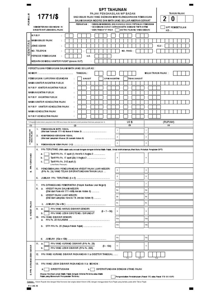 Form SPT 1770us | PDF