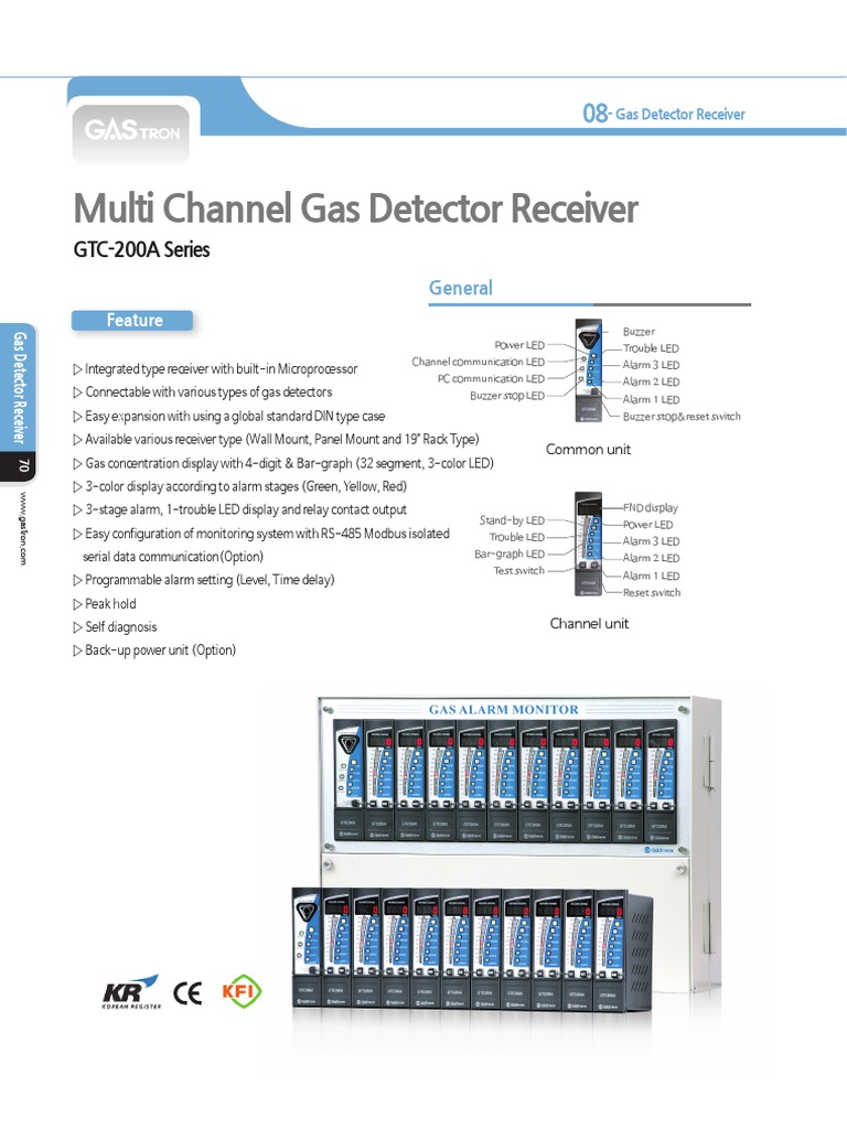 Multi Channel Gas Detector Receiver: GTC-200A Series | PDF | Relay | Switch