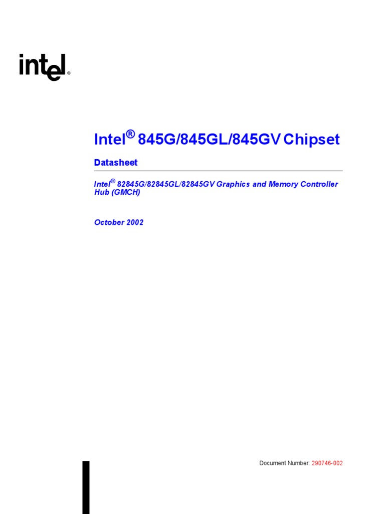Intel 845G/845GL/845GV Chipset: Datasheet | PDF