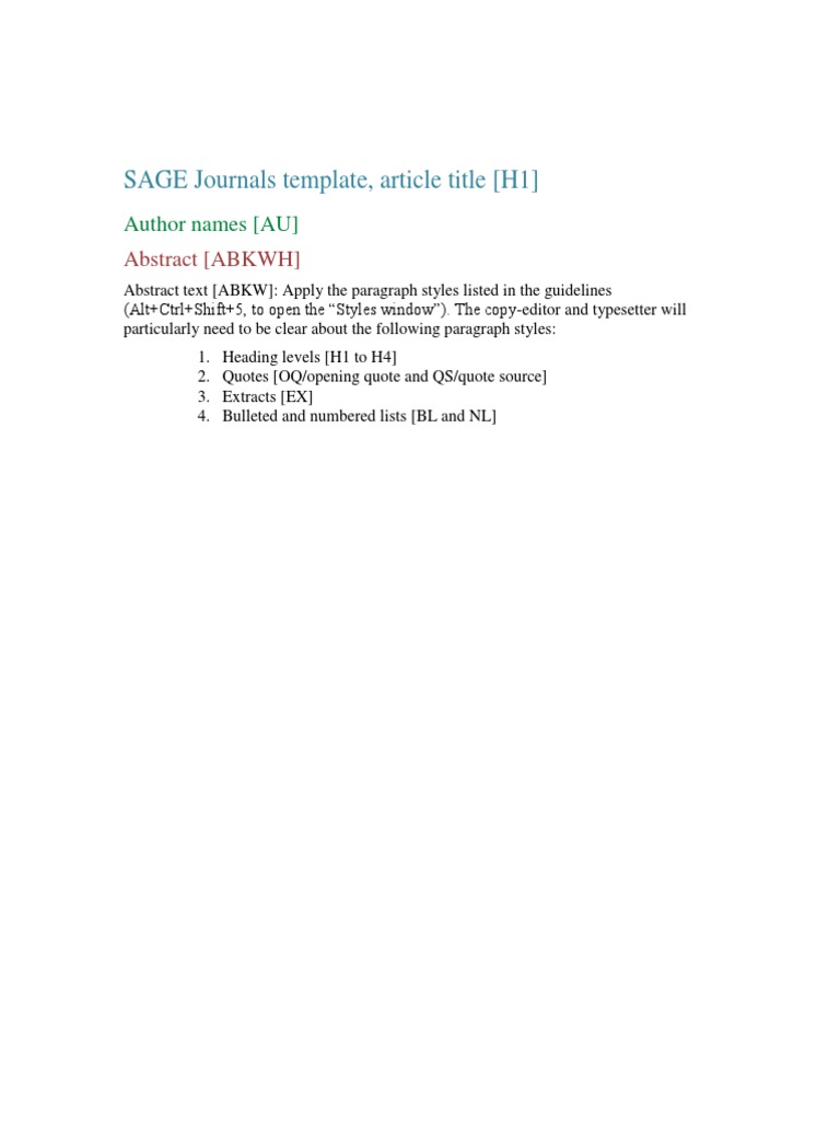 Sage Journals Template 0 | PDF