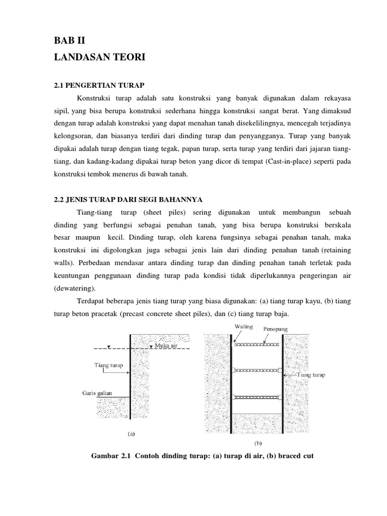 Jenis dan Desain Konstruksi Turap | PDF