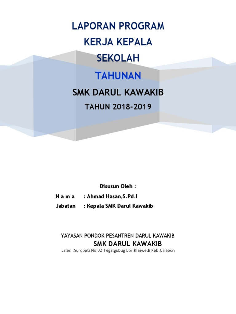 Laporan Program Kepala Sekolah | PDF