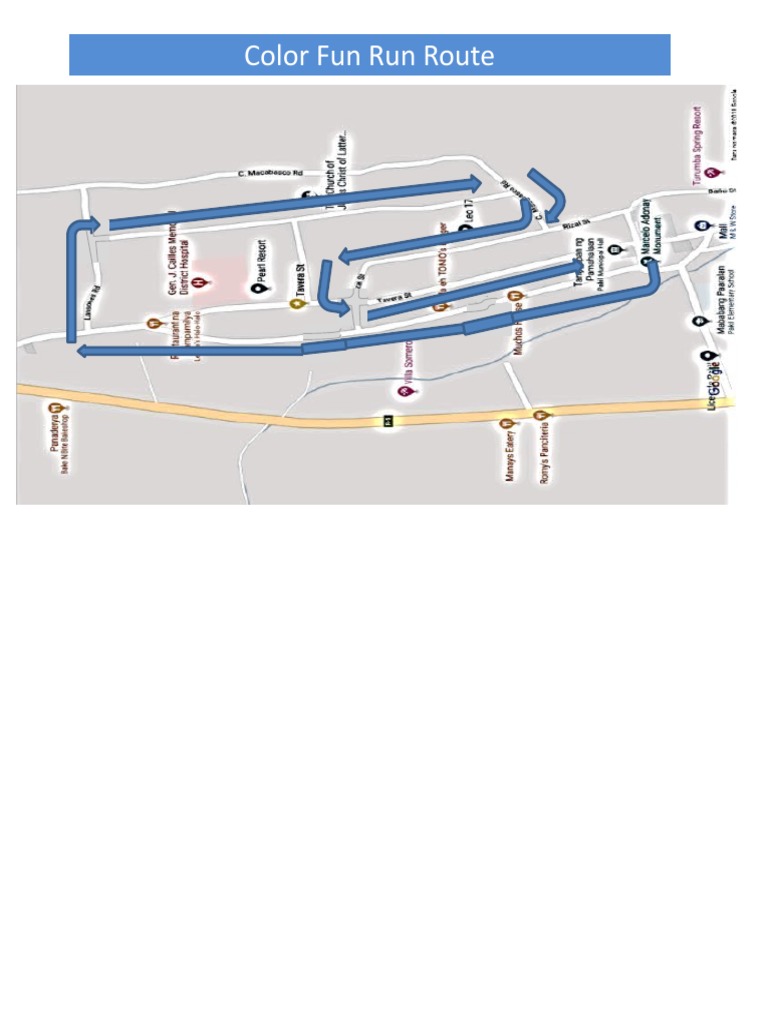 Color Fun Run Route Map | PDF