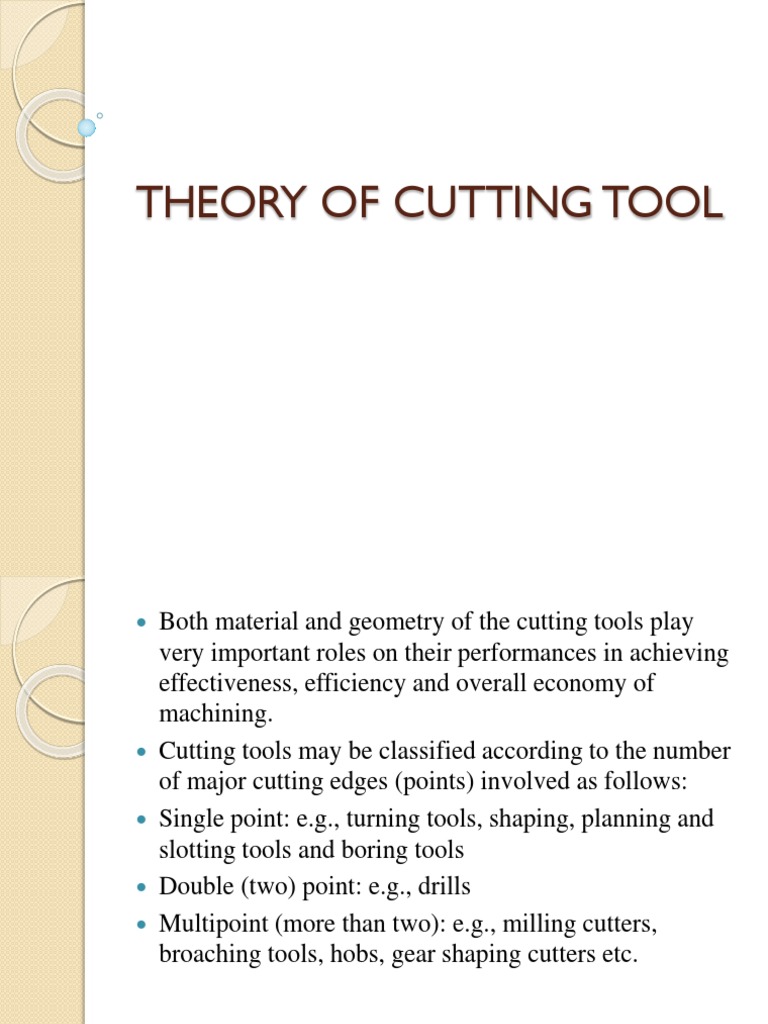 Theory of Cutting Tool1 | PDF | Tungsten | Machining