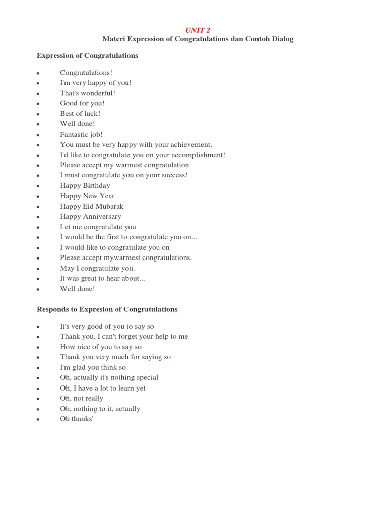 Materi Expression of Congratulations Dan Contoh Dialog Expression of ...