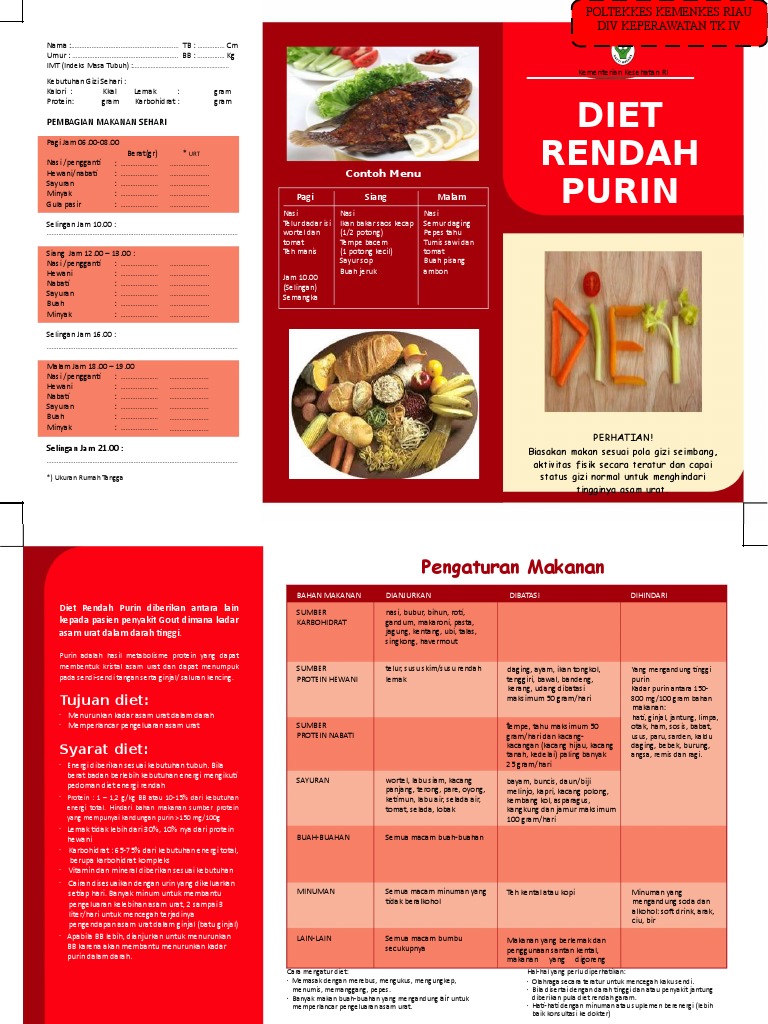 Menu Diet Rendah Purin | PDF