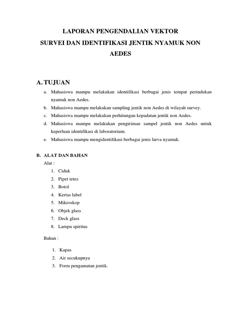 Laporan Pengendalian Vektor | PDF
