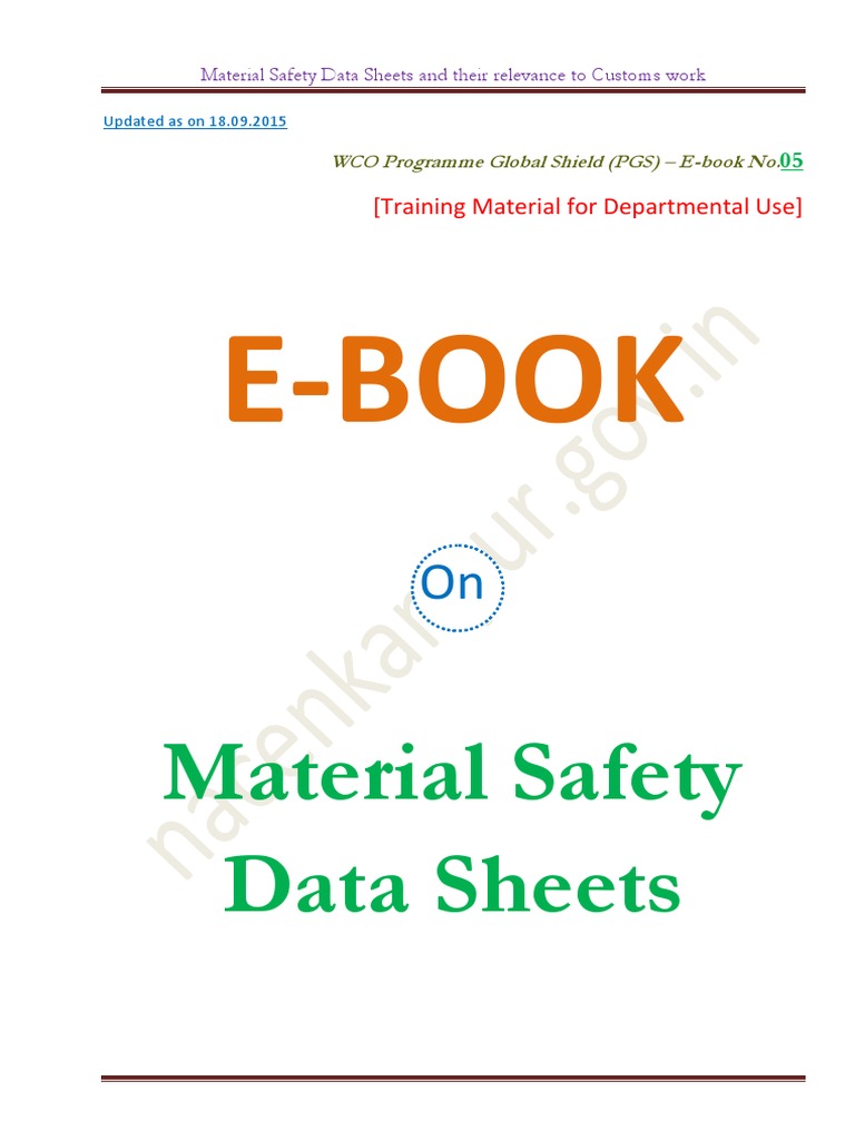 E-Book No.05 On Material Safety Data Sheets (MSDS) | PDF | Occupational Safety And Health ...
