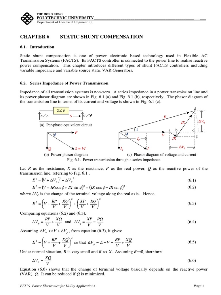 Static Shunt Compensation: POLYTECHNIC UNIVERSITY | PDF | Ac Power ...