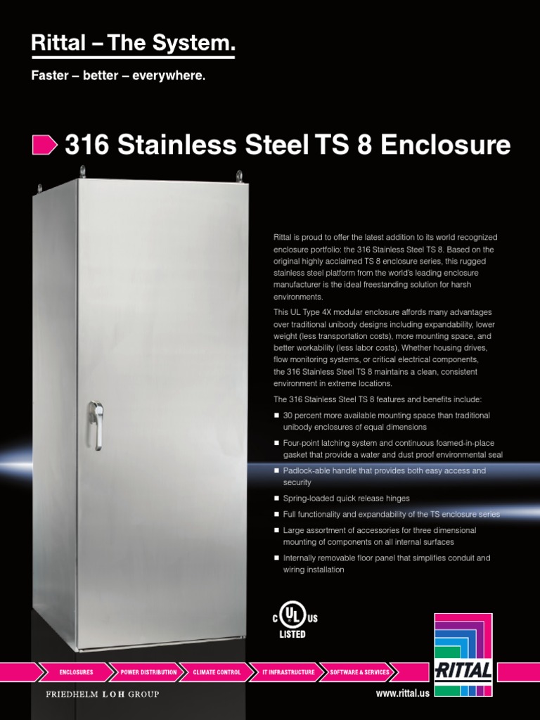 Rittal 316 Stainless Steel TS 8 Enclosure 5 3065 | Stainless Steel ...