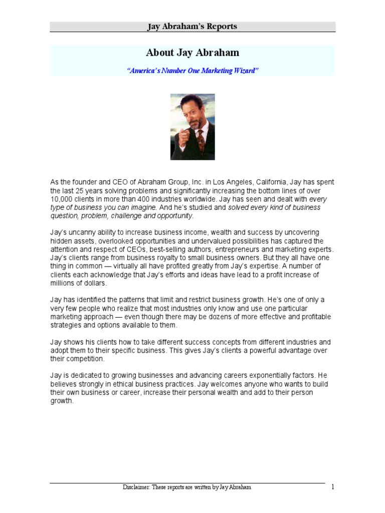 100 Greatestheadlines Jay Abraham | PDF