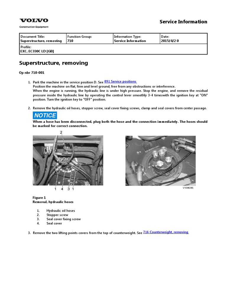 Volvo EC330C Superstructure Manual | PDF | Elevator | Screw