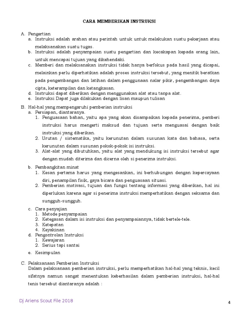 Cara Memberikan Instruksi | PDF