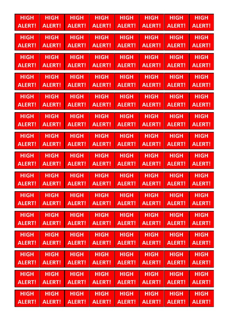 Stiker High Alert | PDF