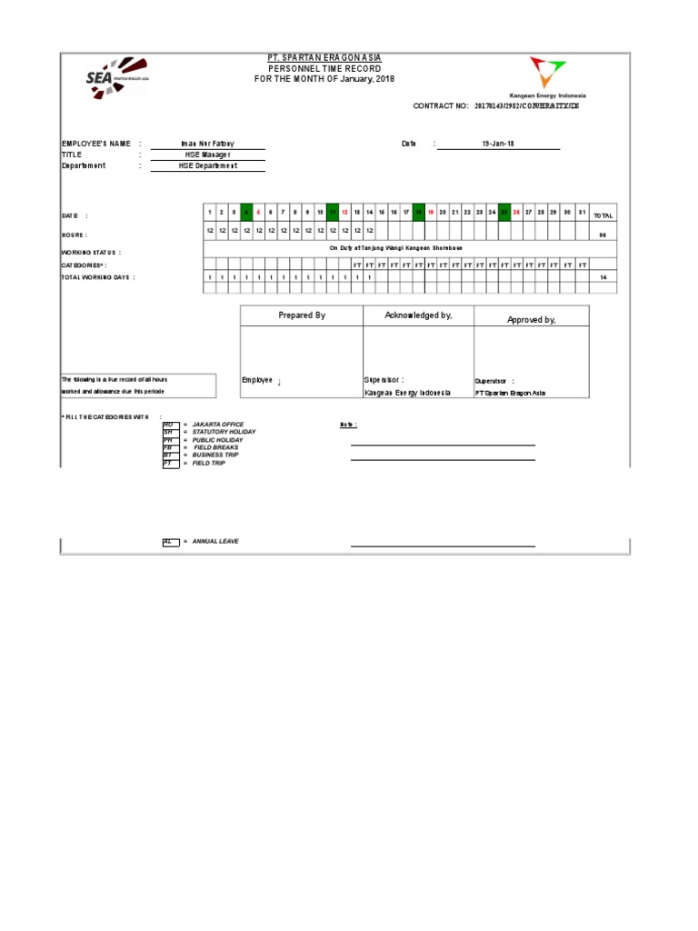 Contoh Time Sheet | PDF | Business
