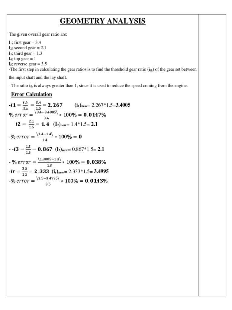 Geometry Analysis | PDF | Gear | Mechanics