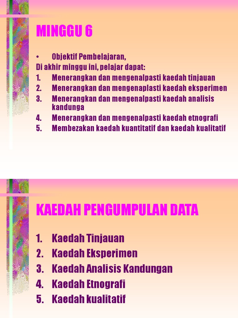 Slide 6a Kaedah Pengumpulan Data (1) KOM3431 | PDF