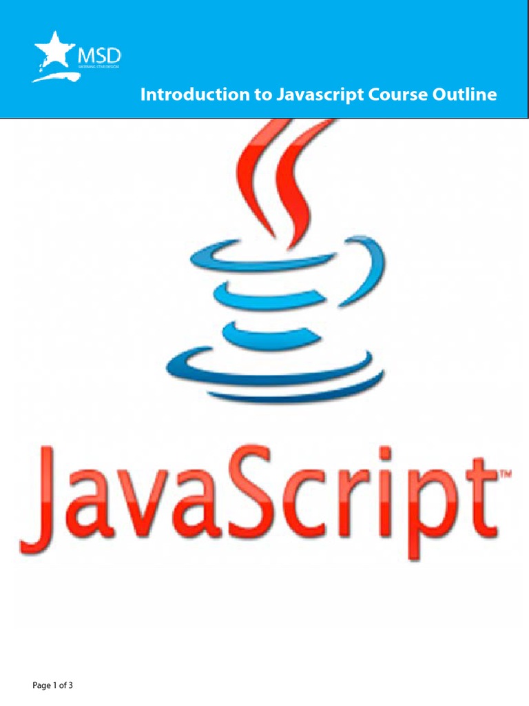 Introduction To Javascript Course Outline: Page 1 of 3 | PDF | Java ...