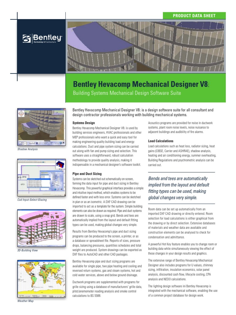 PDS Bentley Hevacomp Mechanical Designer LTR en LR | PDF | Duct (Flow ...