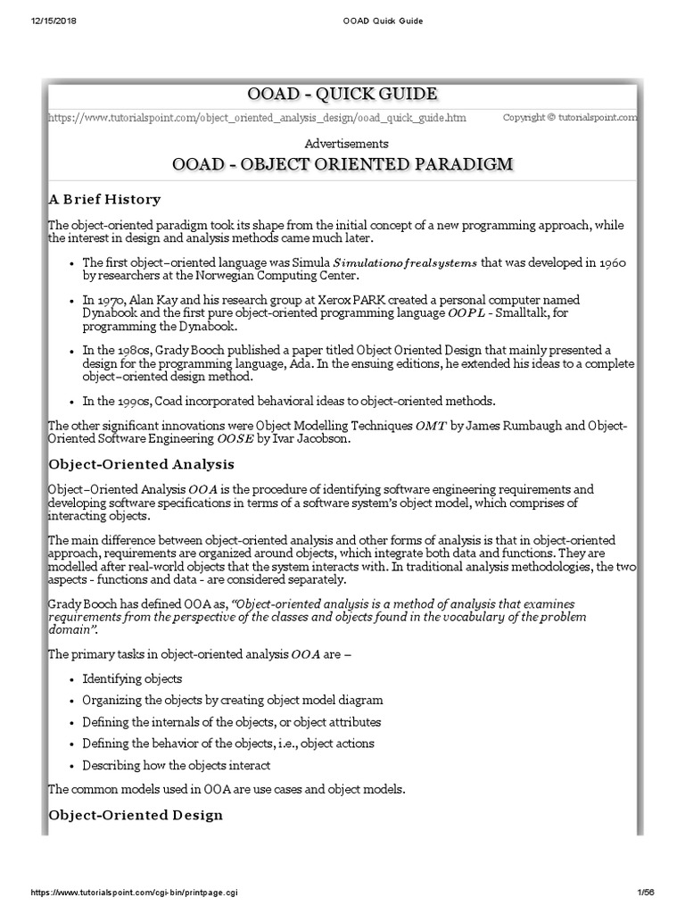 Object Oriented Analysis and Design Full Notes | PDF | Object Oriented ...