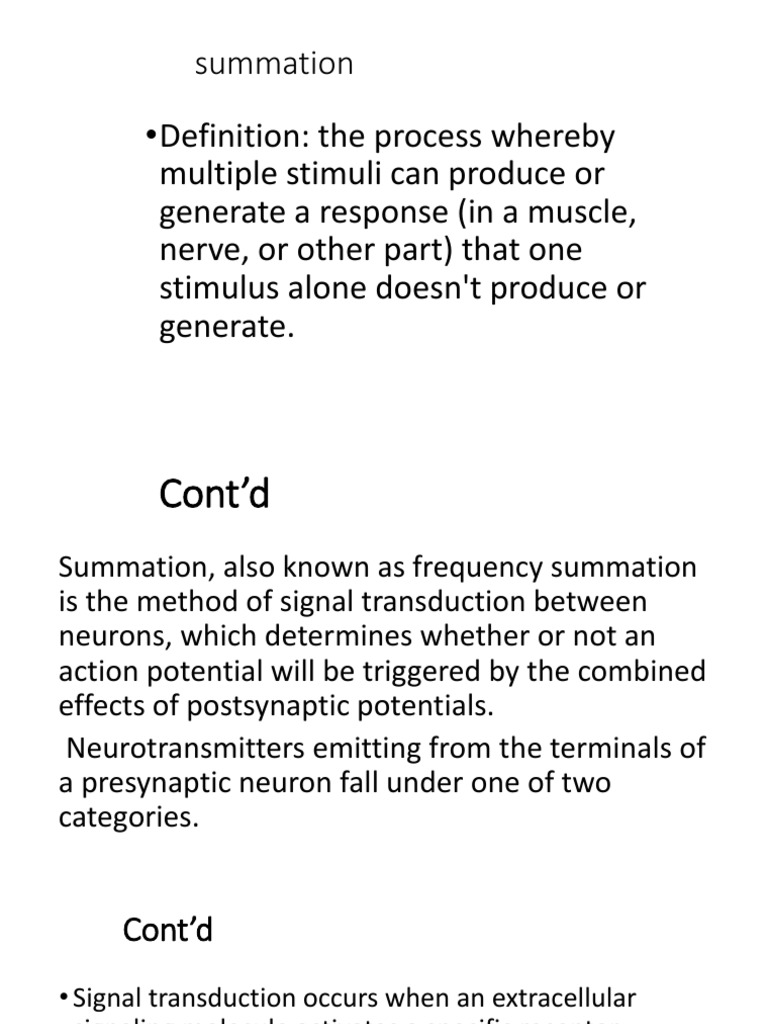 Spatial and Temporal Summation | PDF
