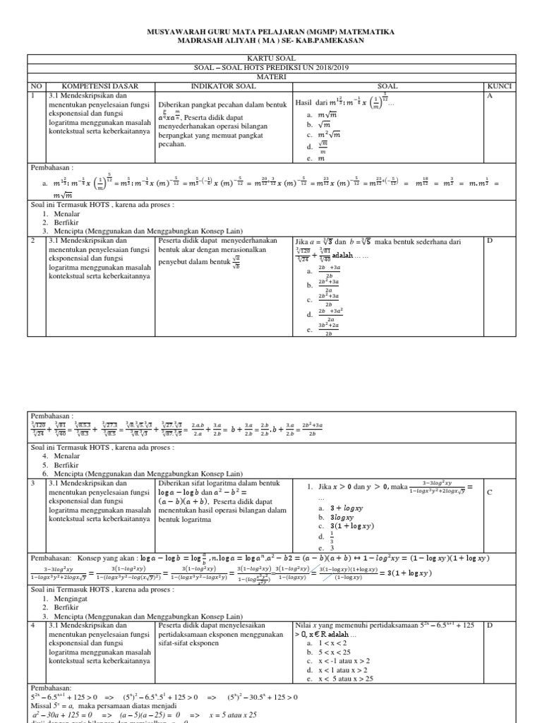 Kartu Soal Matematika PDF | PDF